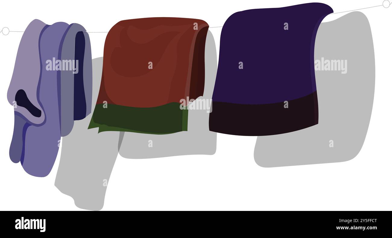 Indian village rope hanger with clothes and saree hanging on it ...