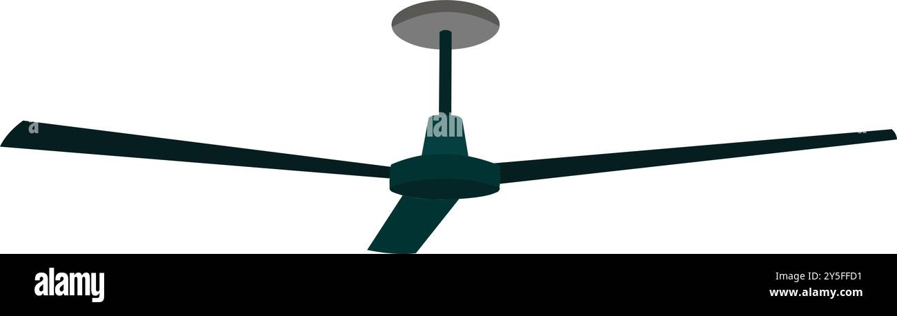 green ceiling fan vector illustration. top ceiling fan isolated on ...