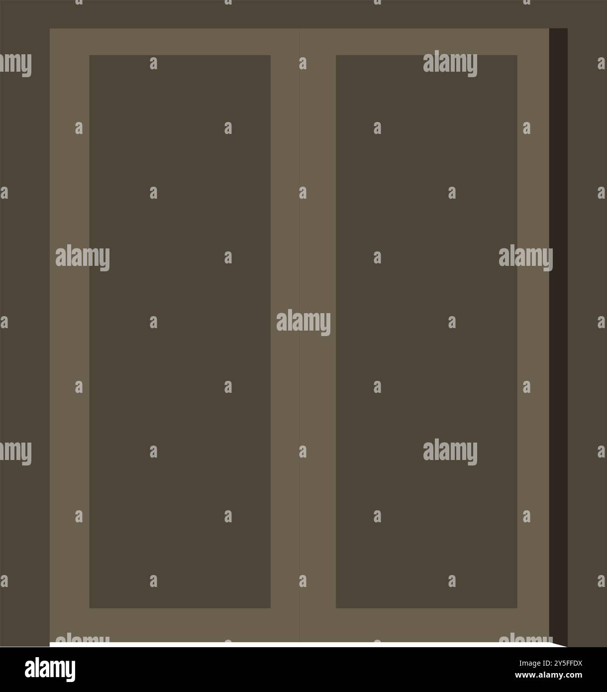 Brown door with simple minimal desing vector illustration isolated on ...