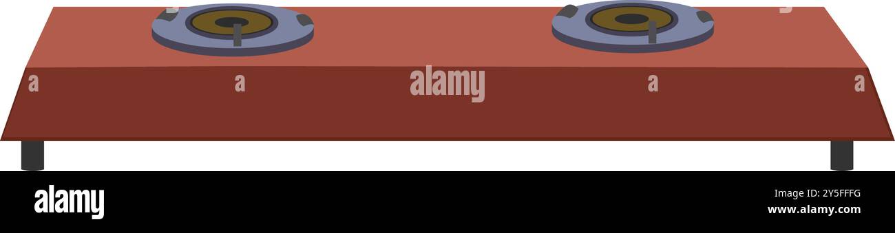 gas stove icon flat vector. Cooker gas stove illustration. red cartoon ...