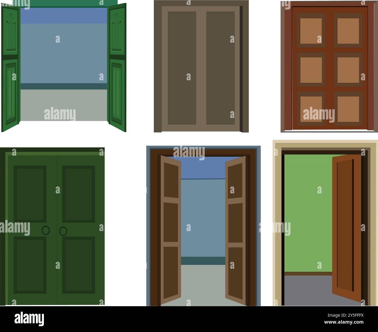 Cut out wooden door Stock Vector Images - Alamy