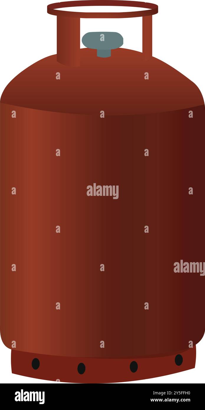 Red gas cylinder isolated on transparent background.Propane gas ...