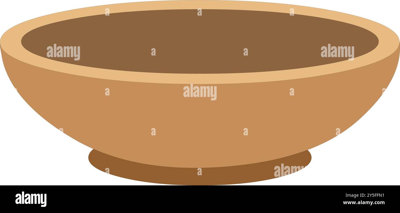 clay pottery bowl icon vector illustration. big bowl isolated on white ...