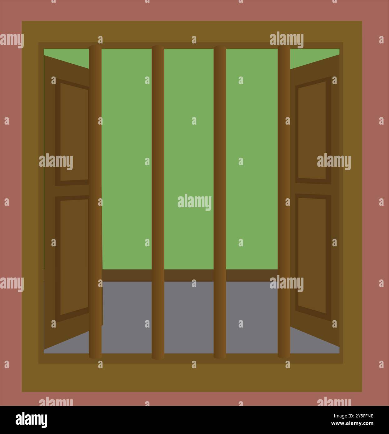 Asian village open window vector illustration isolated on white ...