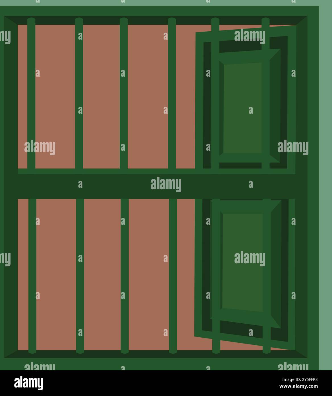 Wooden window vector illustration. Open window icon isolated on white ...