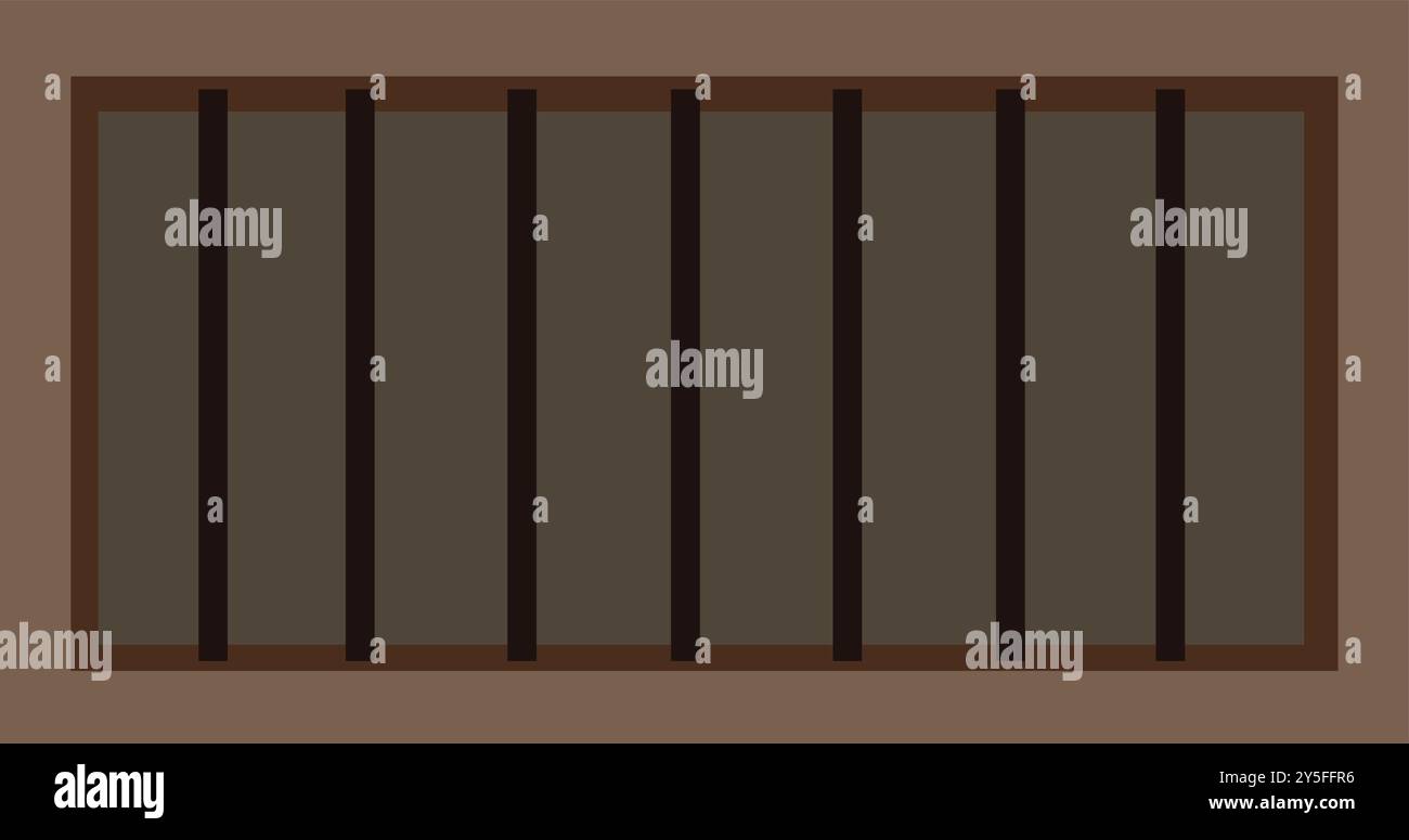 Simple indian village house wooden window vector illustration. Window ...