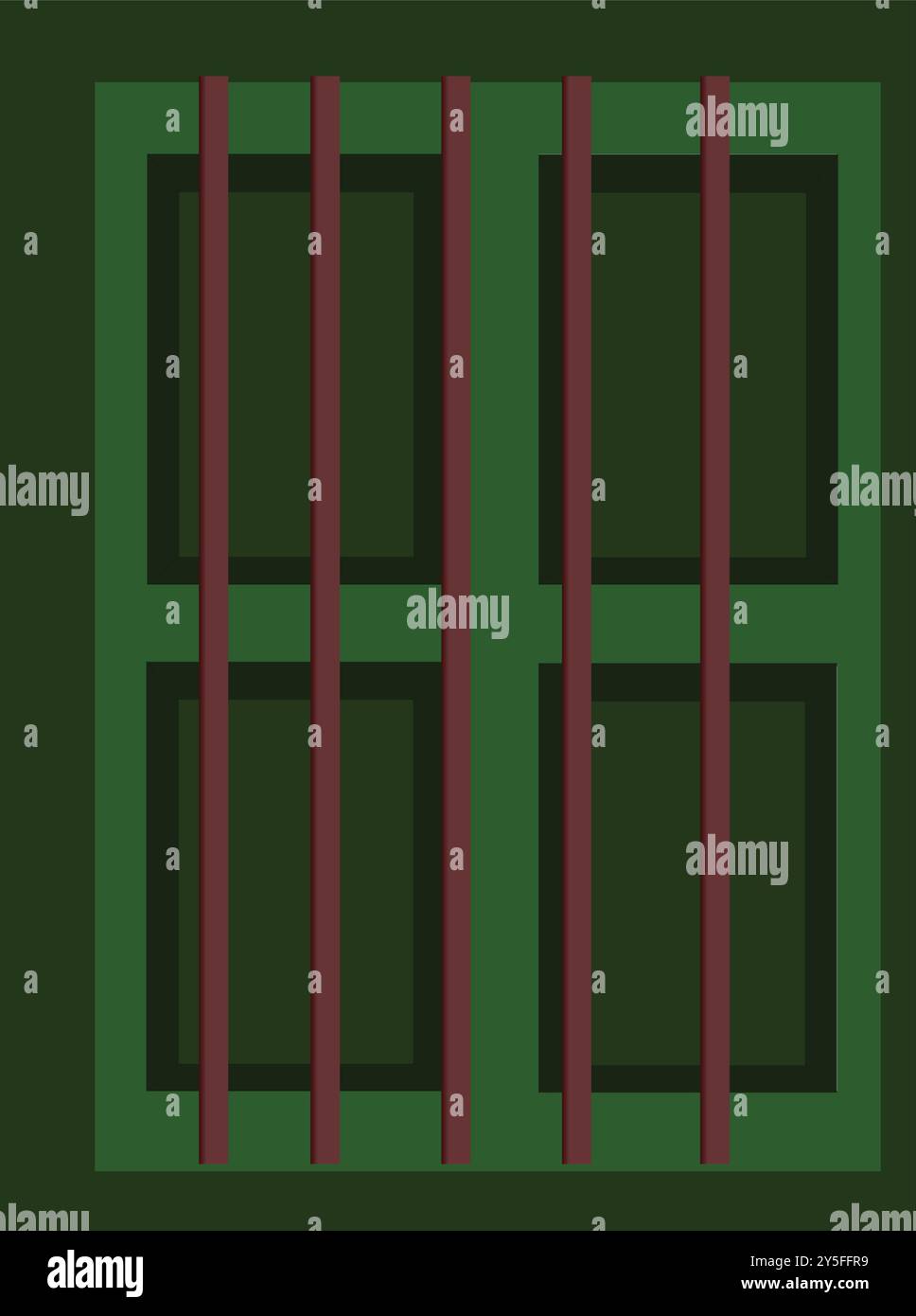 Closed wooden window with safety case.Window vector illustration ...