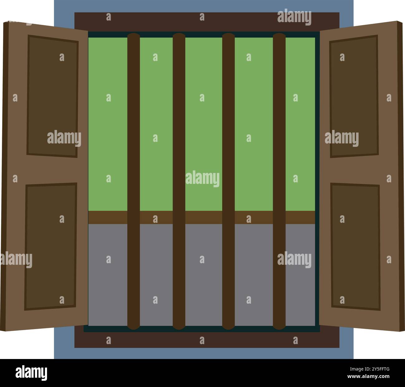 Asian village house window vector illustration.Wooden window isolated ...
