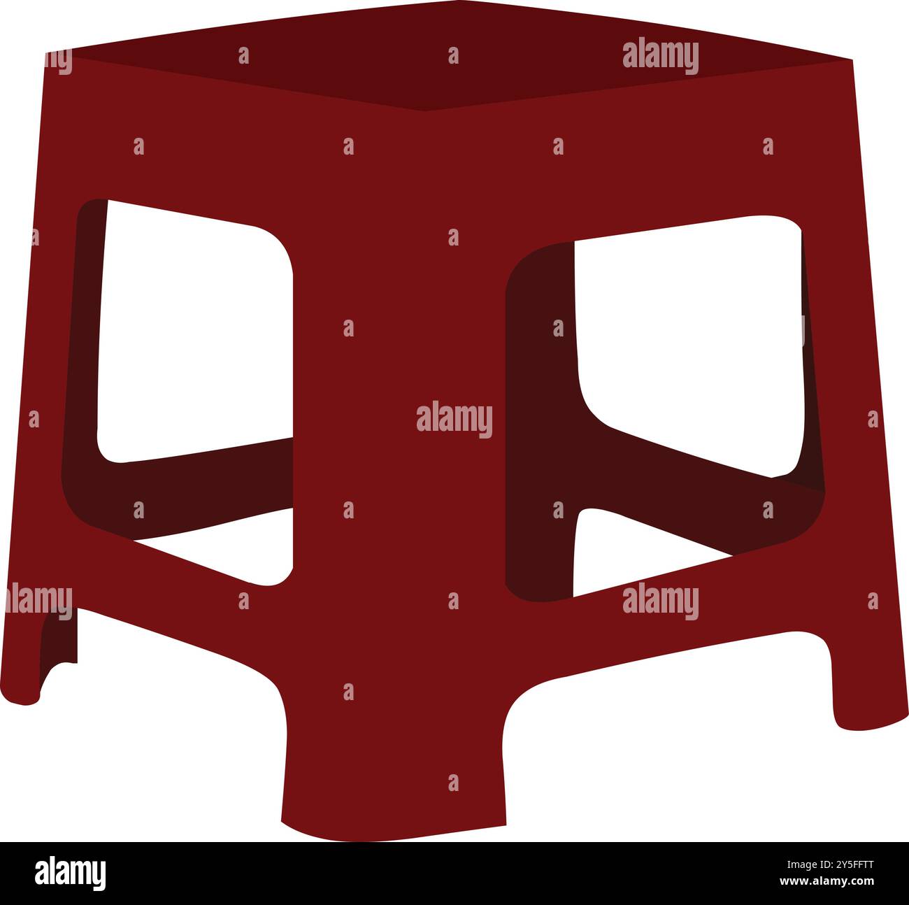 Plastic short stool vector illustration.low chair isolated on white ...