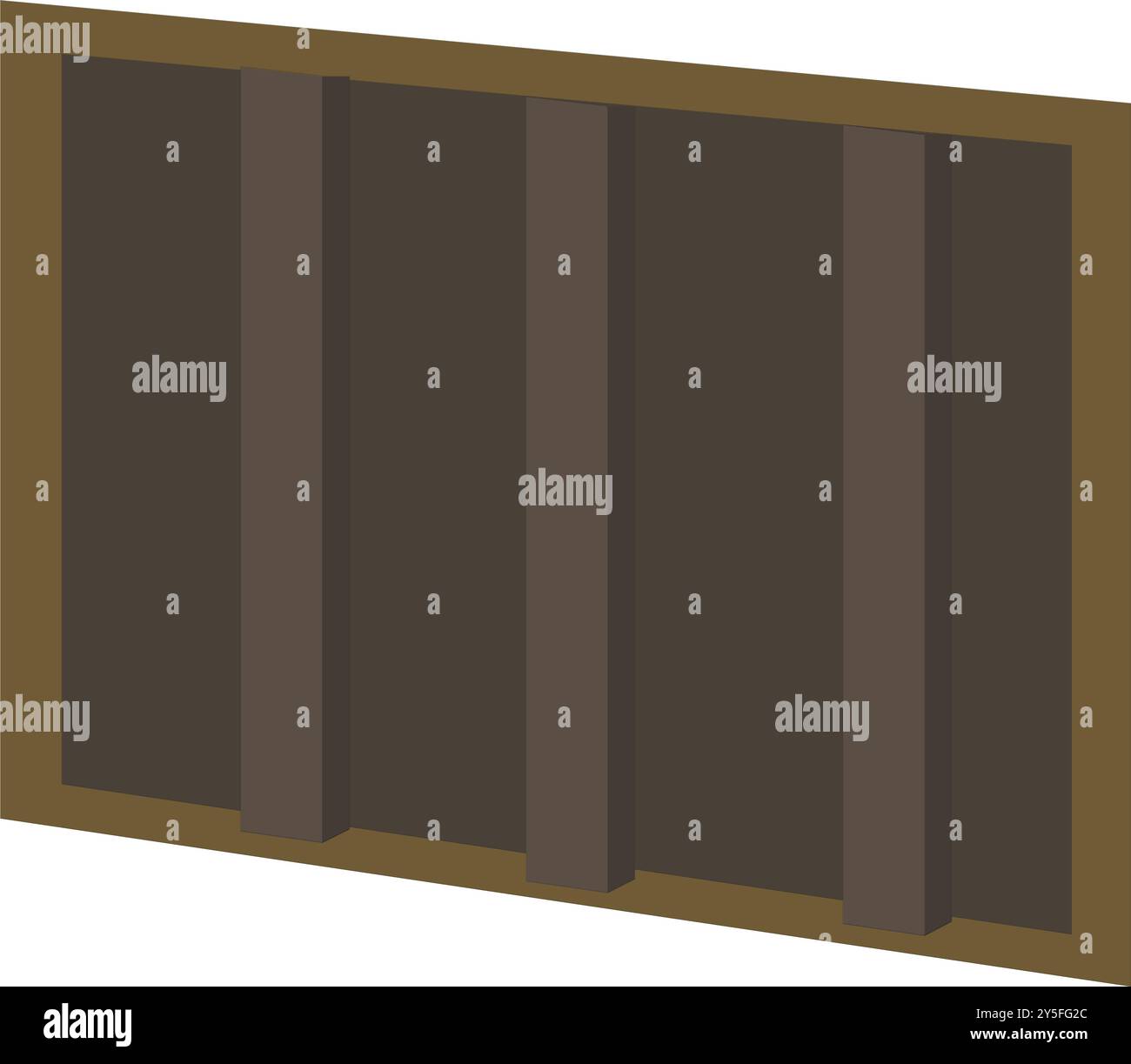 a picture of a carton window in 2 point perspective with a brown frame ...
