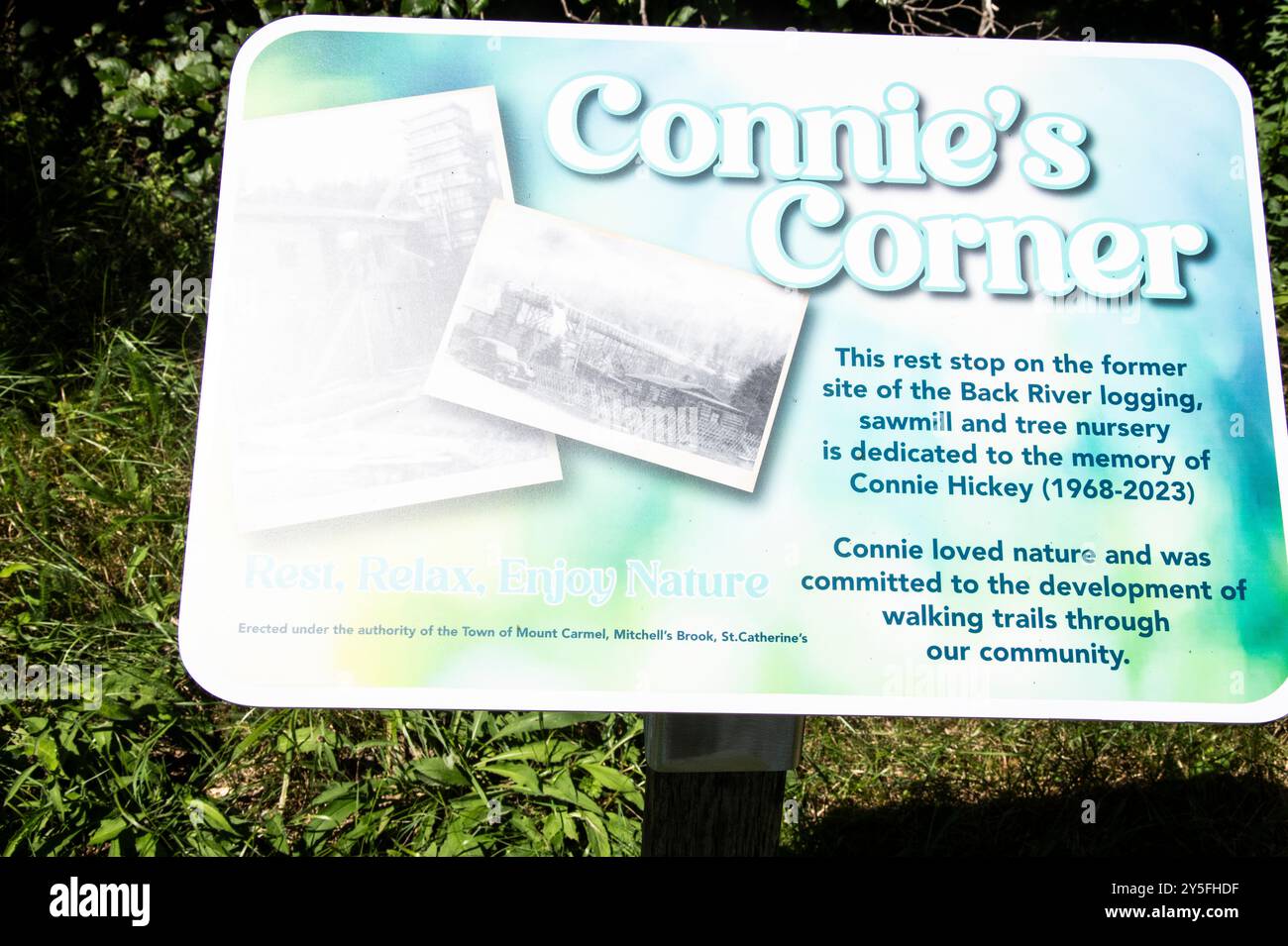 Connie's Corner rest stop sign on NL 90 in Mount Carmel-Mitchell's ...