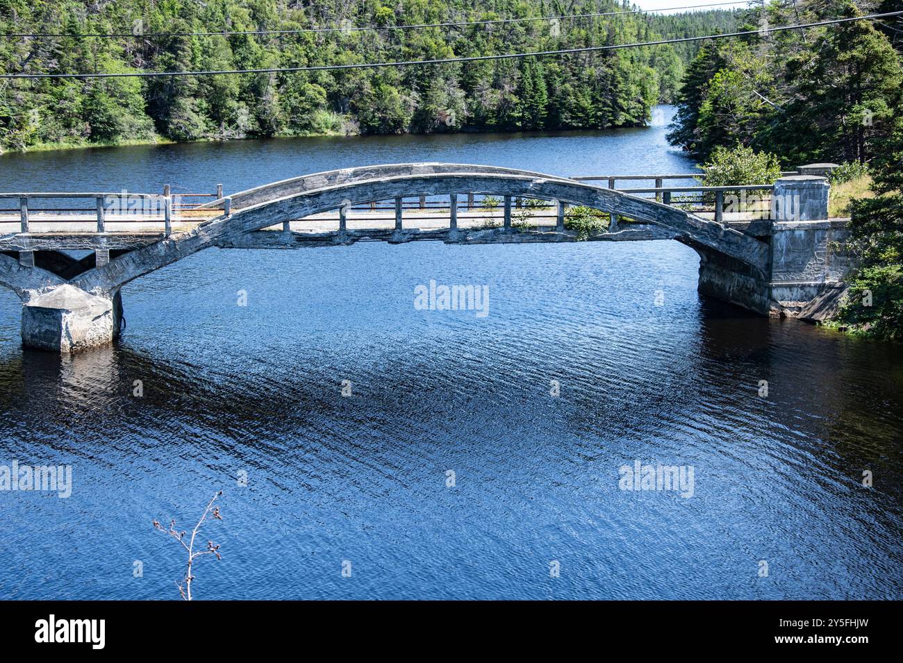 Abandoned dilapidated concrete bridge on NL 90 in Forest Field ...