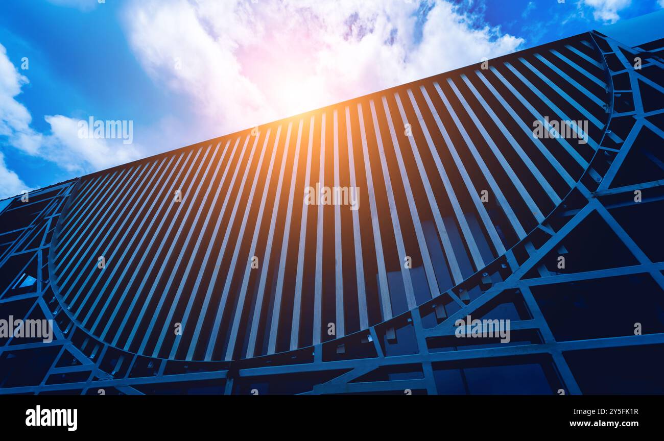 A structure featuring wooden slats on construction site contributing to ...