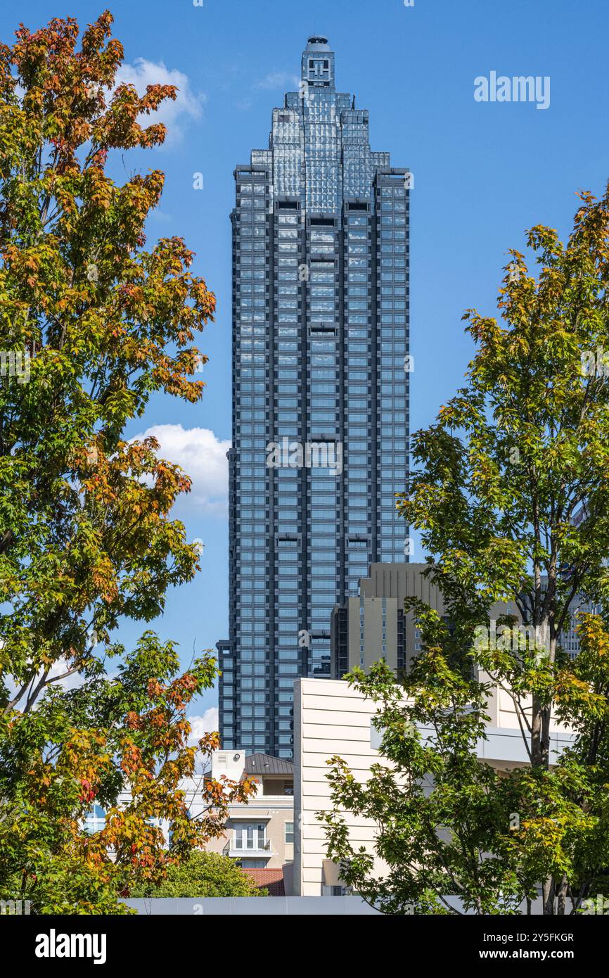 Truist Plaza skyscraper, designed by architect John C. Portman, seen ...