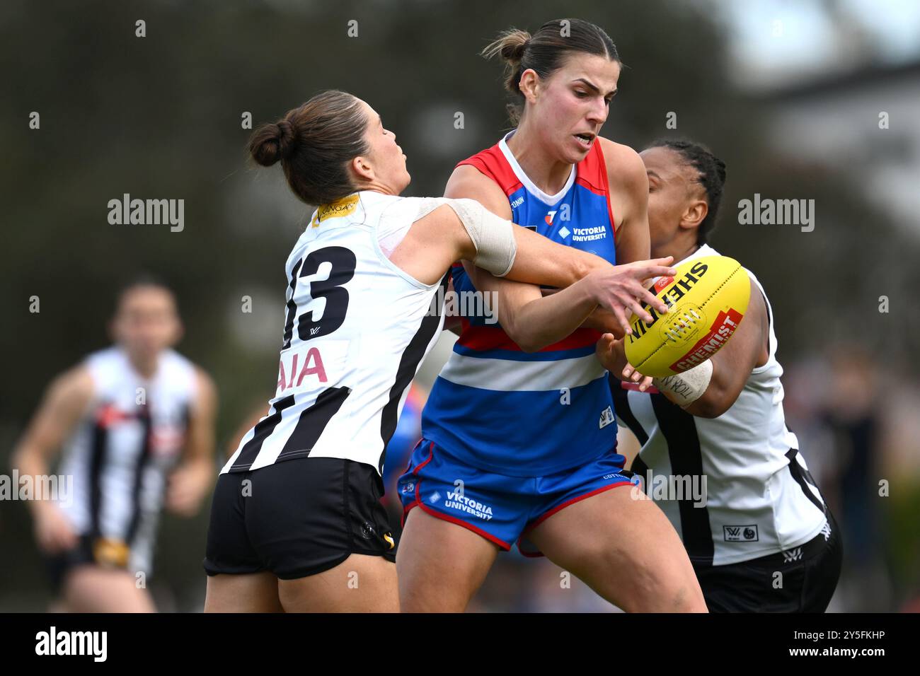 Melbourne, Australia. 22nd Sep, 2024. Alice Edmonds of the Bulldogs ...