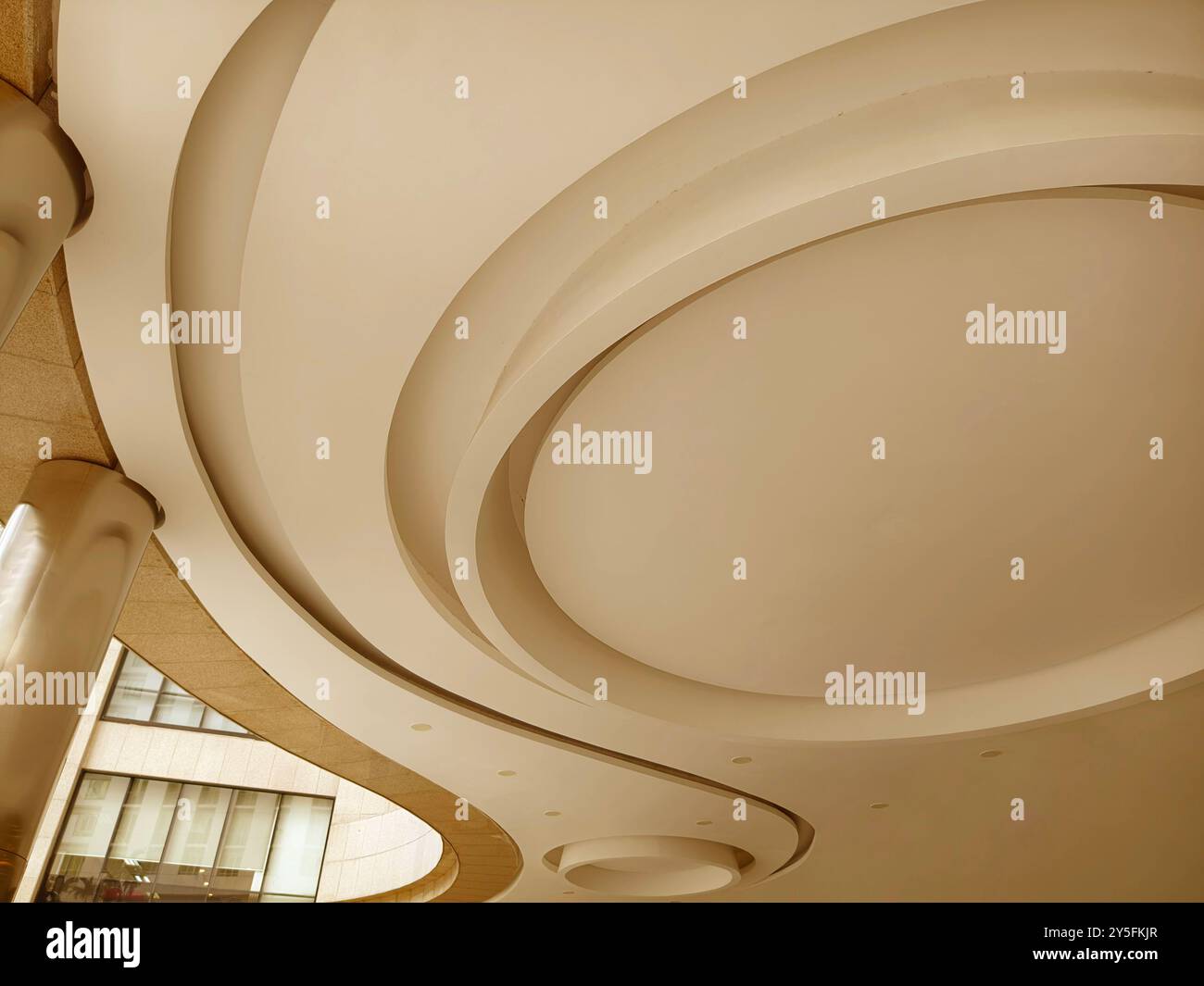 A modern ceiling that features a circular design Stock Photo - Alamy