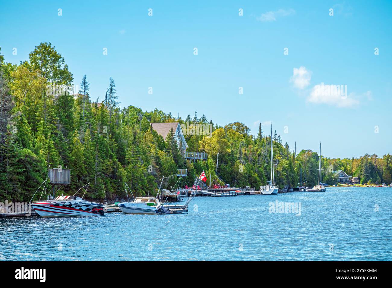 Big Tub Harbour in Tobermory Ontario has several shipwrecks just below ...