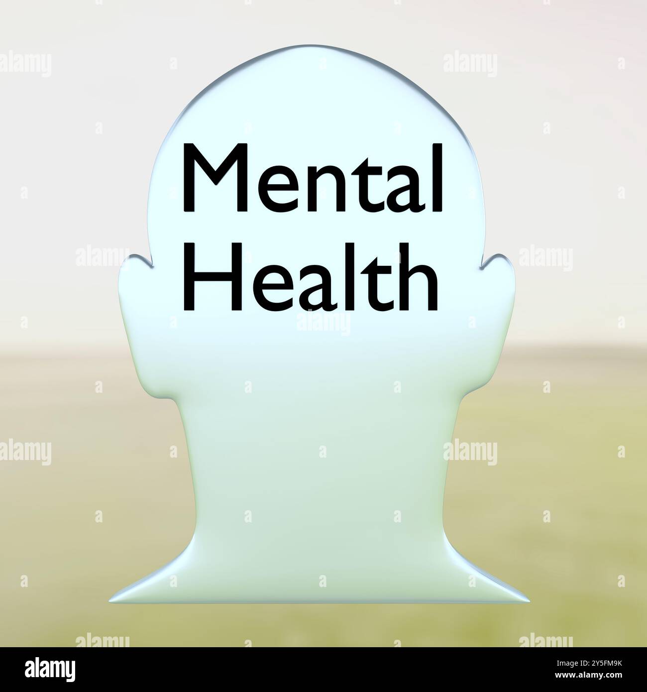 3D illustration of a head silhouette, titled Mental Health Stock Photo ...