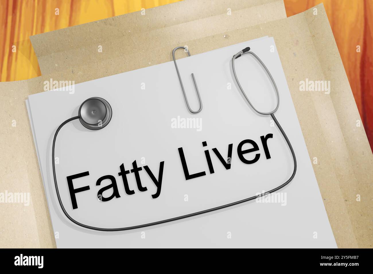 3D illustration of a medical document, titled Fatty Liver Stock Photo ...