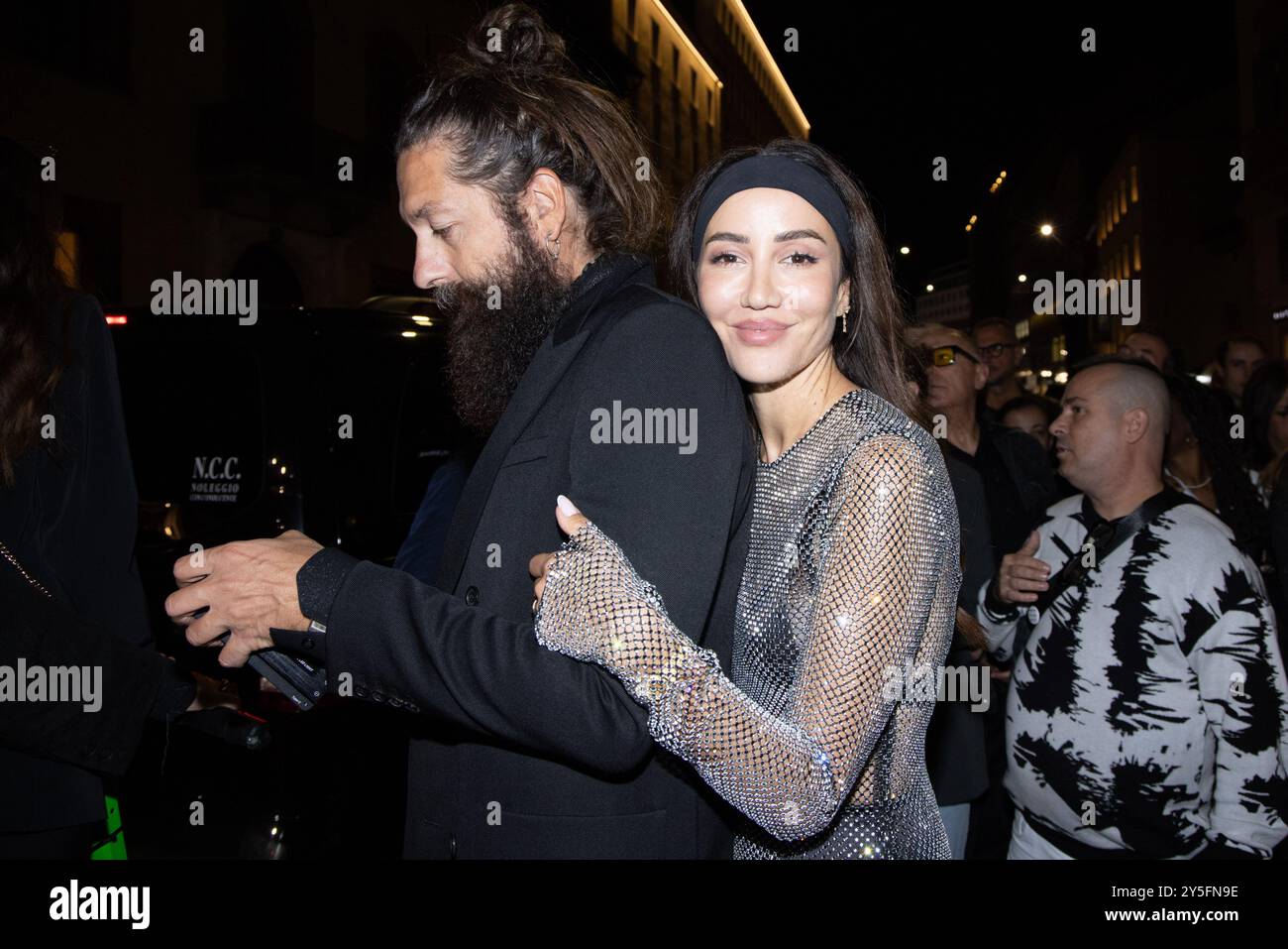 Filippo Testa and Tamara Kalinic are seen departing the Dolce & Gabbana ...