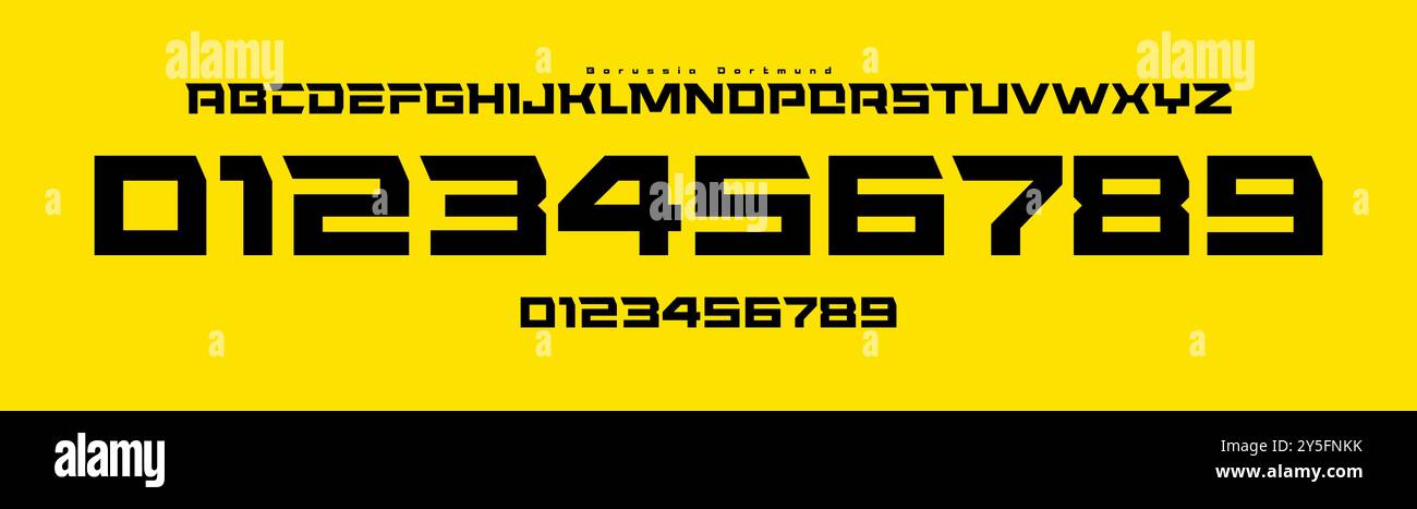 Bold angular font, futuristic edge numbers and letters, strong ...