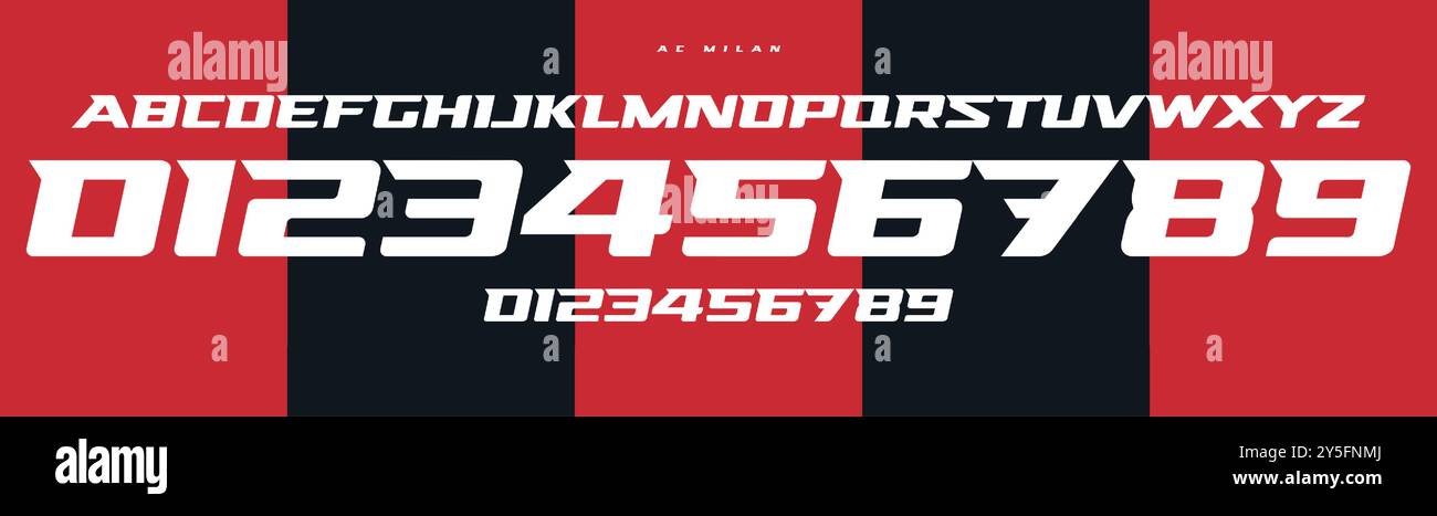 Bold athletic font, dynamic angles typeface, powerful lines numbers and ...