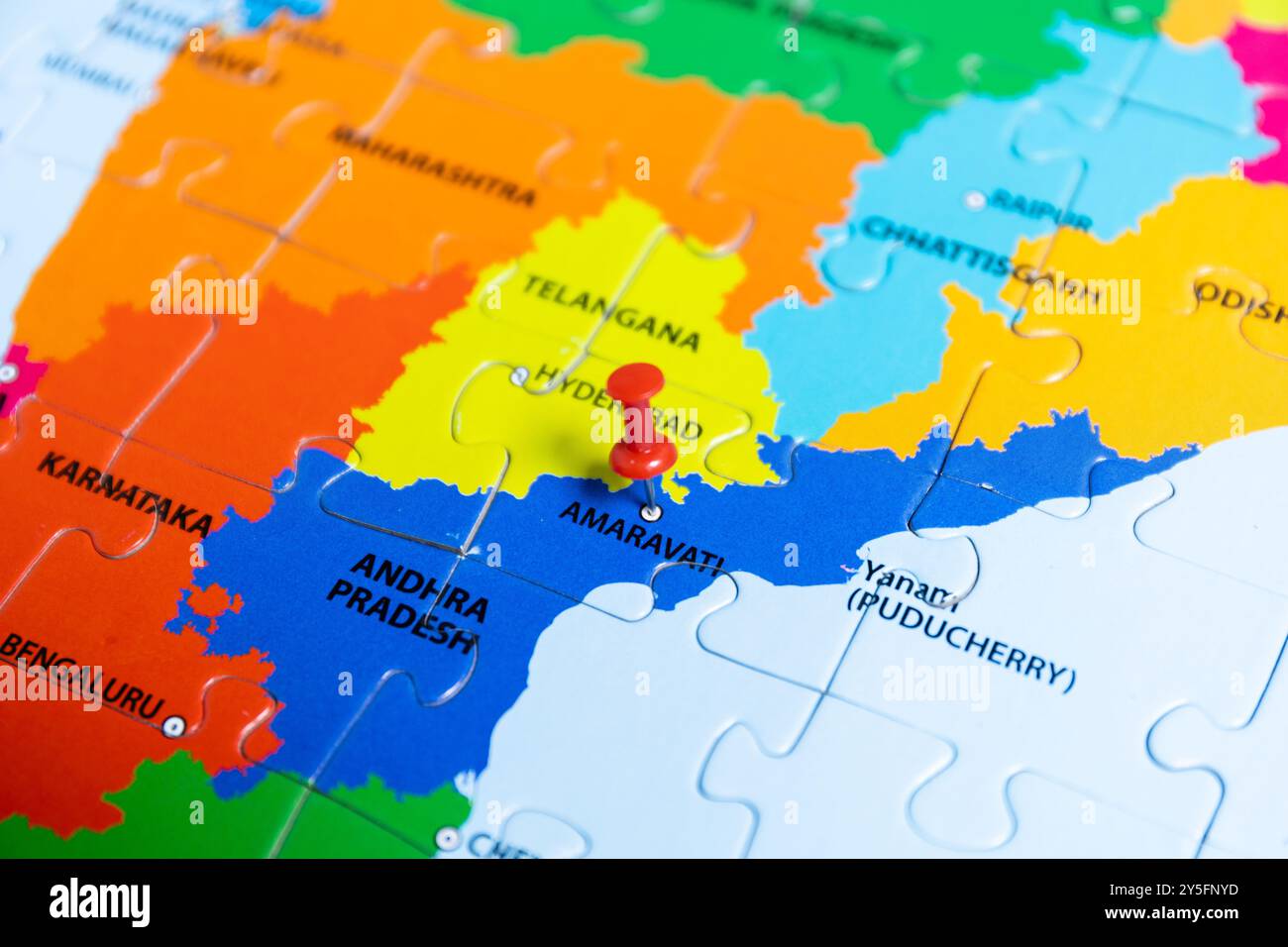 A map pin pointing Amaravati - the capital of Andhra Pradesh on Indian ...