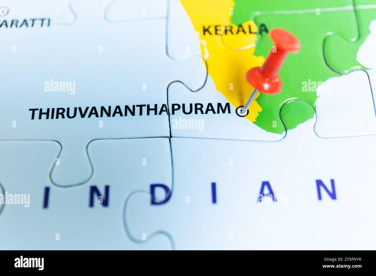 A map pin pointing Thiruvananthapuram - the capital of Kerala and ...