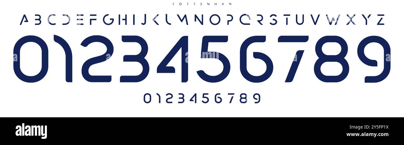 Modern rounded font, sleek minimal numbers and letters, smooth ...