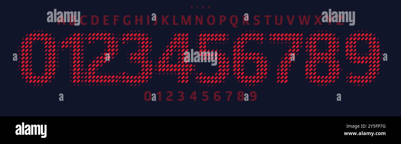 Dynamic dot matrix font, blending retro futuristic numbers and letters ...