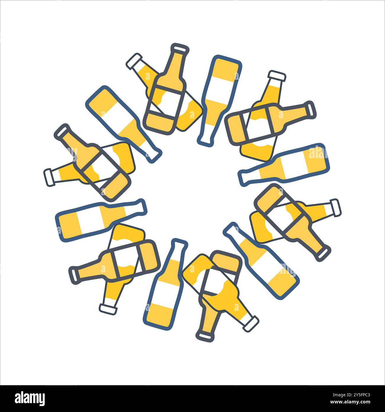 eer Bottles in Circular Design: Fun Party, Alcohol Beverage, Minimal ...