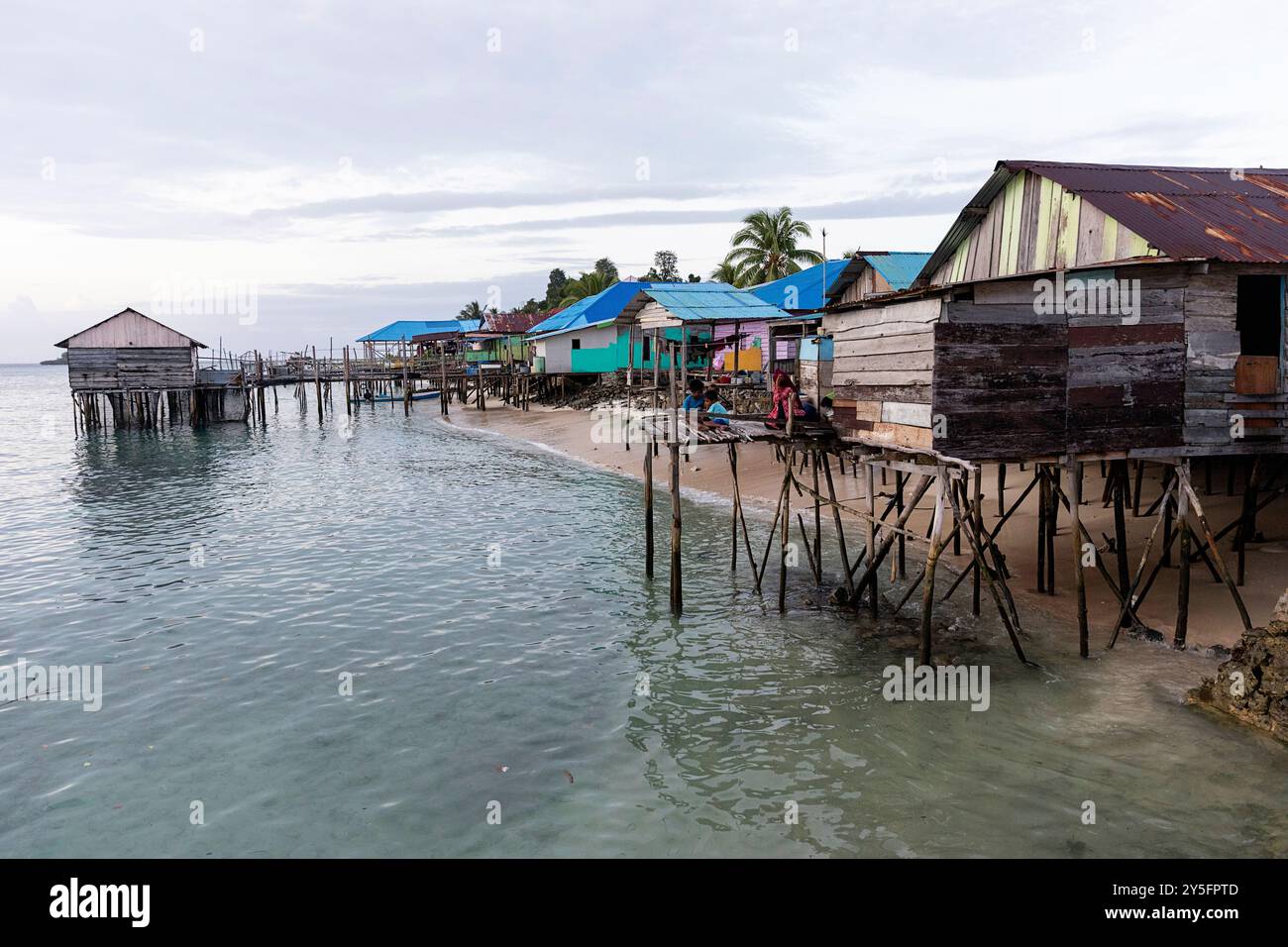 Picturesque village of Bajau people on Labengki island in Sulawesi ...