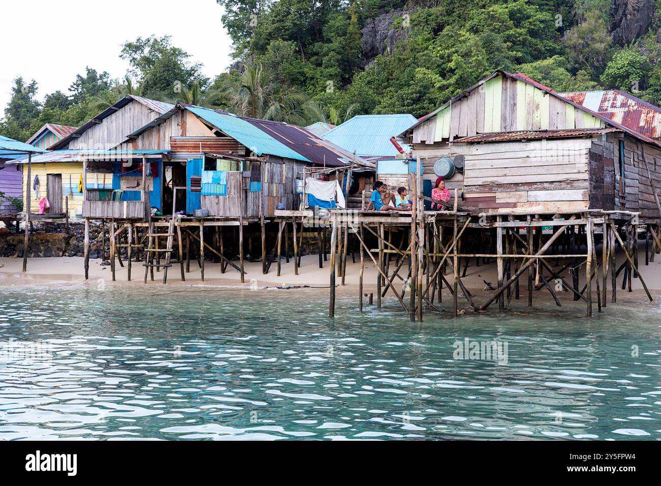 Picturesque village of Bajau people on Labengki island in Sulawesi ...