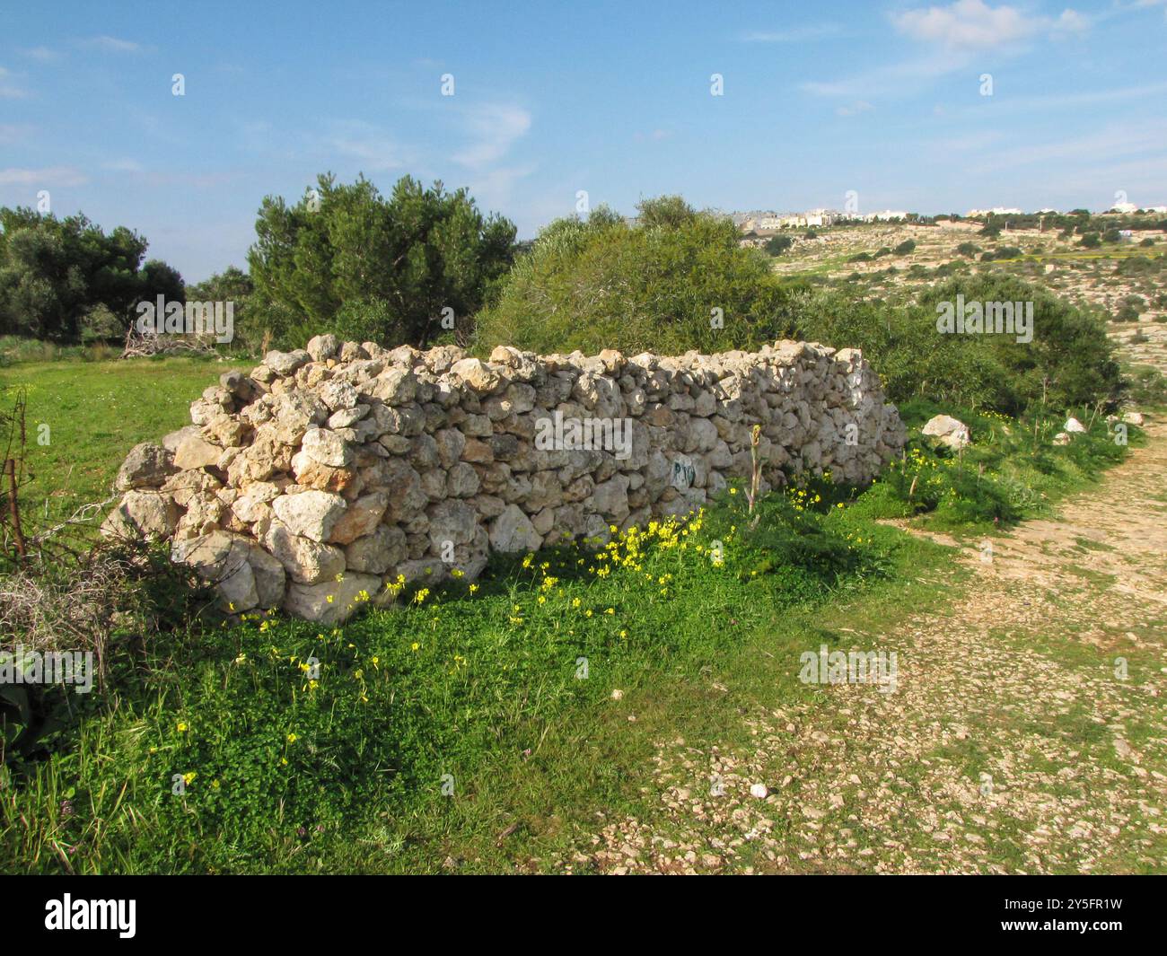 rubble wall in the Maltese country countryside Stock Photo - Alamy