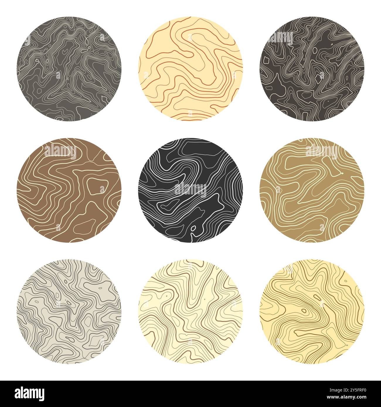 Colorful topographic map with contour lines. Geographic terrain grid ...