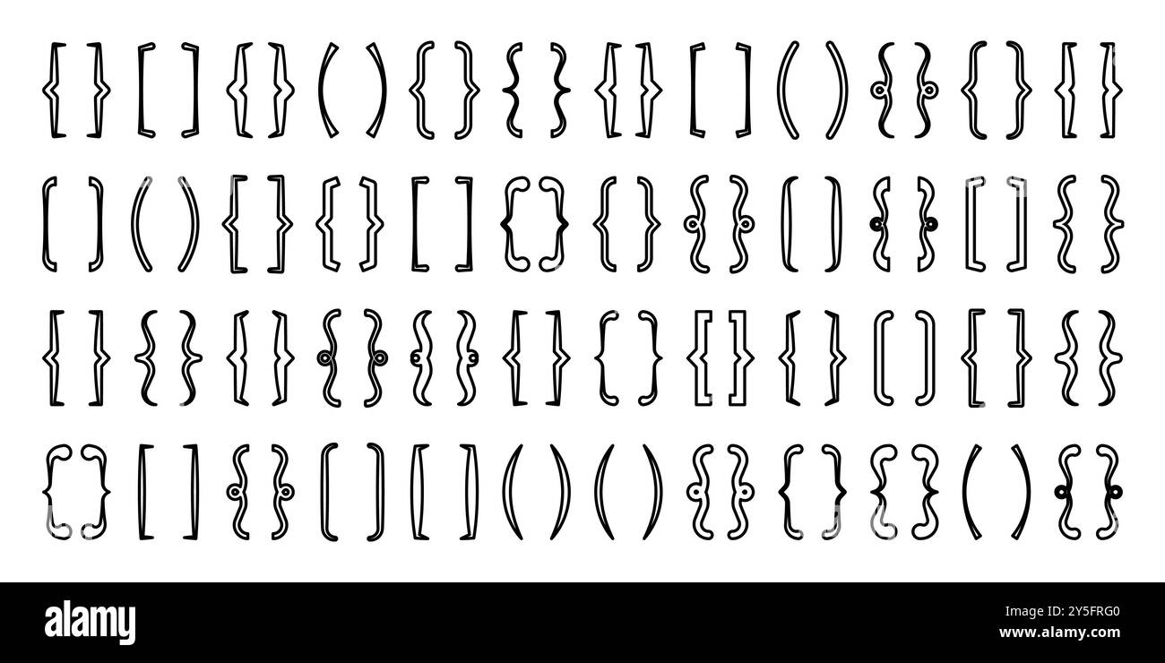 Text brackets collection, black quotation box. Curly, square and corner ...