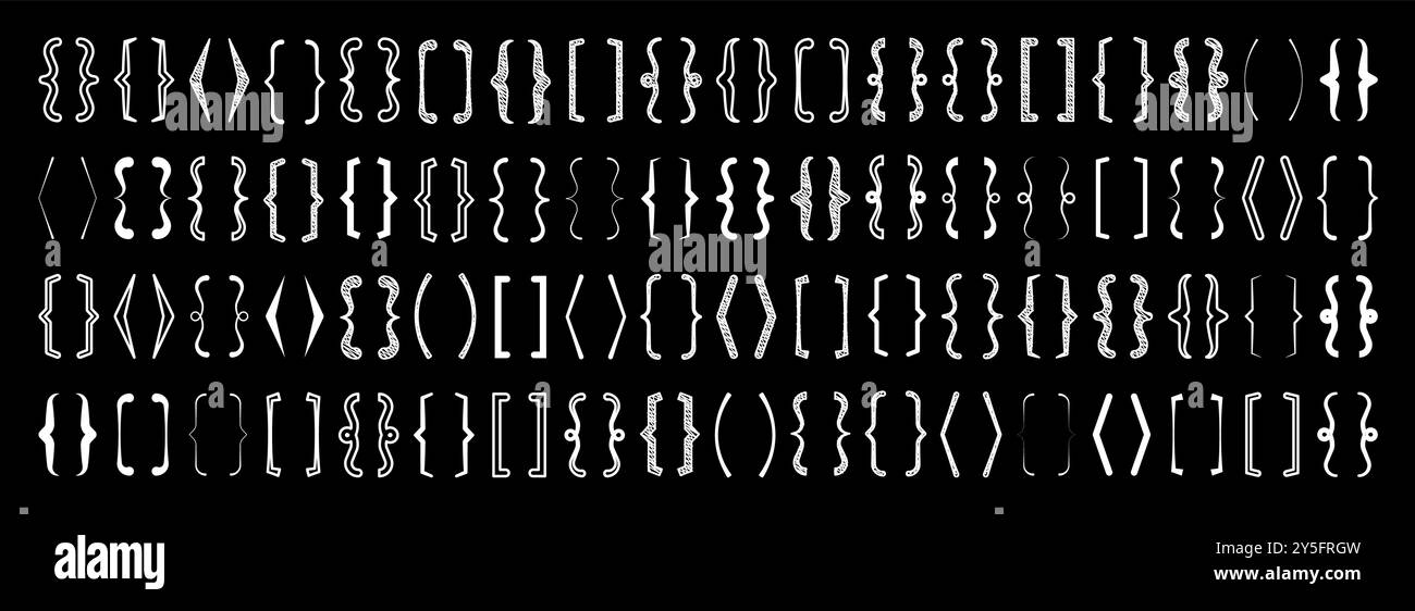 Shaded text brackets, black quotation box. Curly, square and corner ...