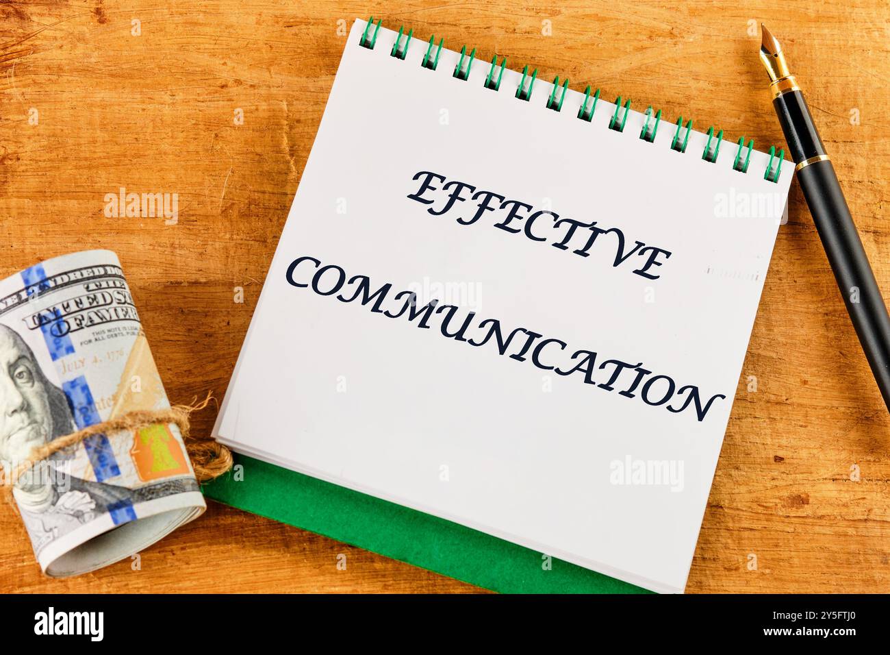 Info concept. EFFECTIVE COMMUNICATION words on a blank sheet of ...