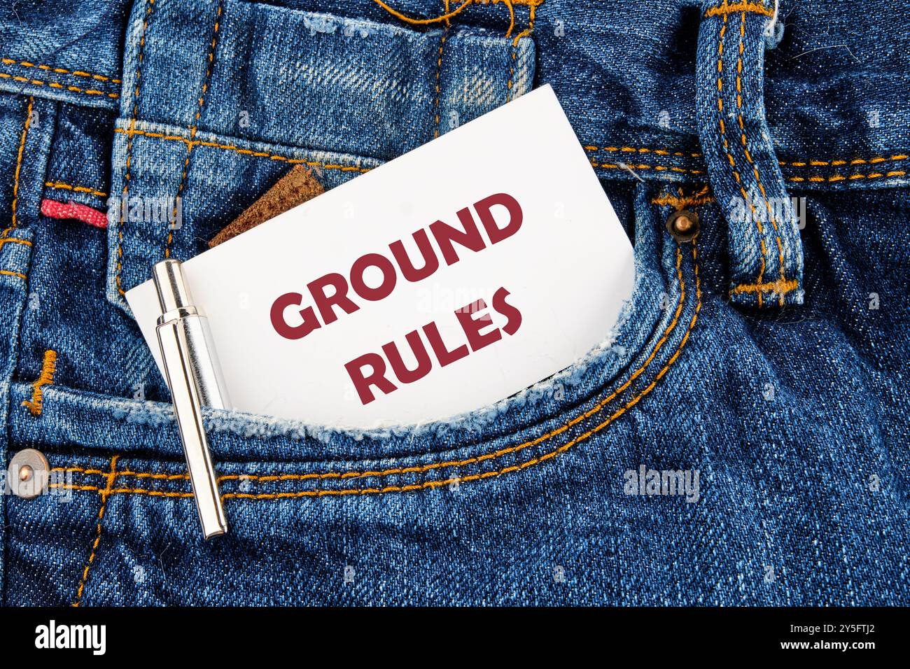 Conceptual ground rules symbol. Copy space. GROUND RULES words written ...