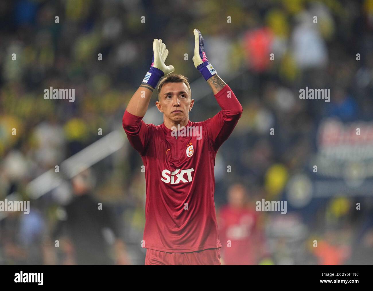 September 21 2024: Fernando Muslera of Galatasaray gestures during a ...