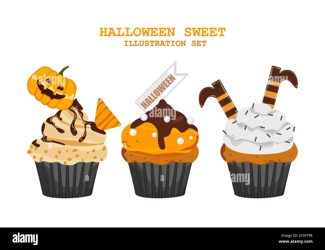 Halloween cake set Fancy Halloween elements Spooky desserts: ghosts ...