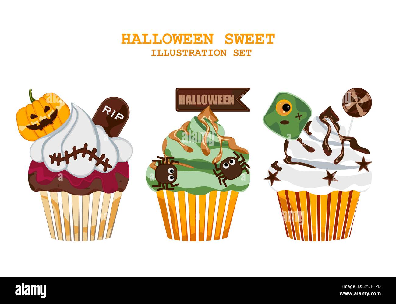 Halloween cake set Fancy Halloween elements Spooky desserts: ghosts ...