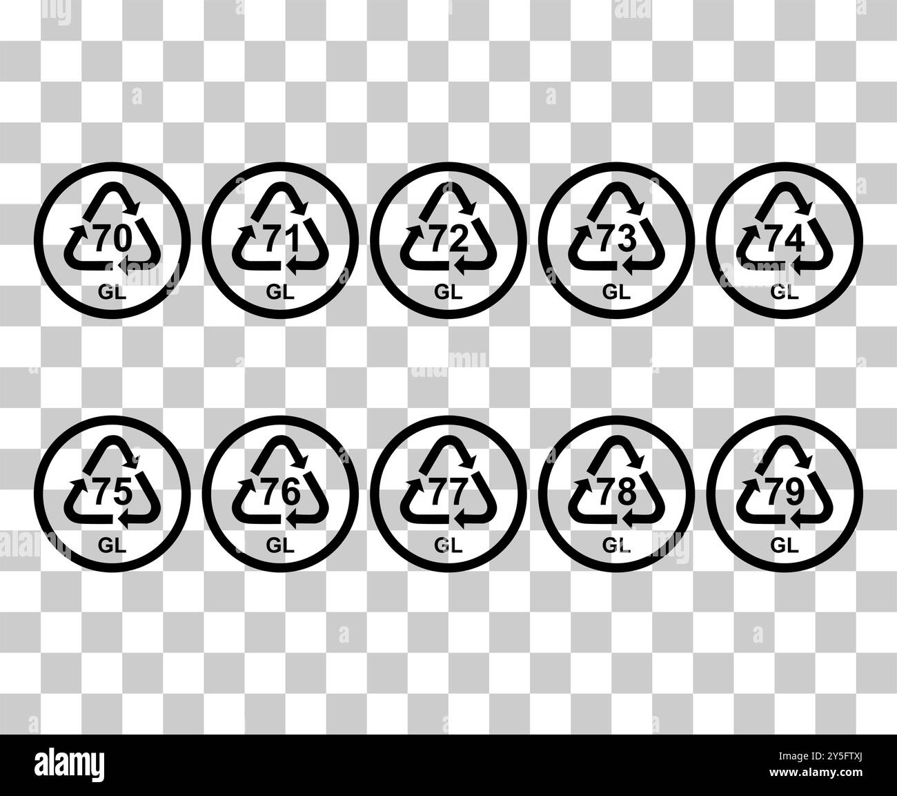 Set of Glass symbol, ecology recycling sign isolated on white ...