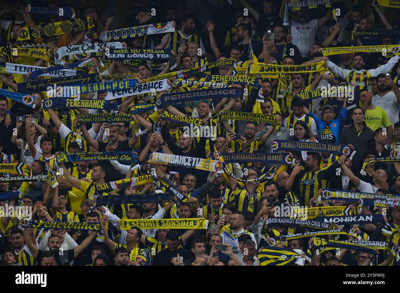 September 21 2024: Fenerbahce fans during a Turkey SÃ¼per Ligue game ...