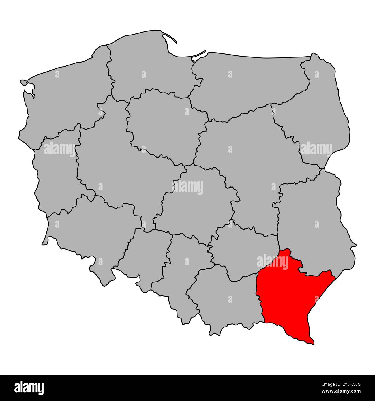 Subcarpathia of Poland map shape, travel web flat concept icon vector ...