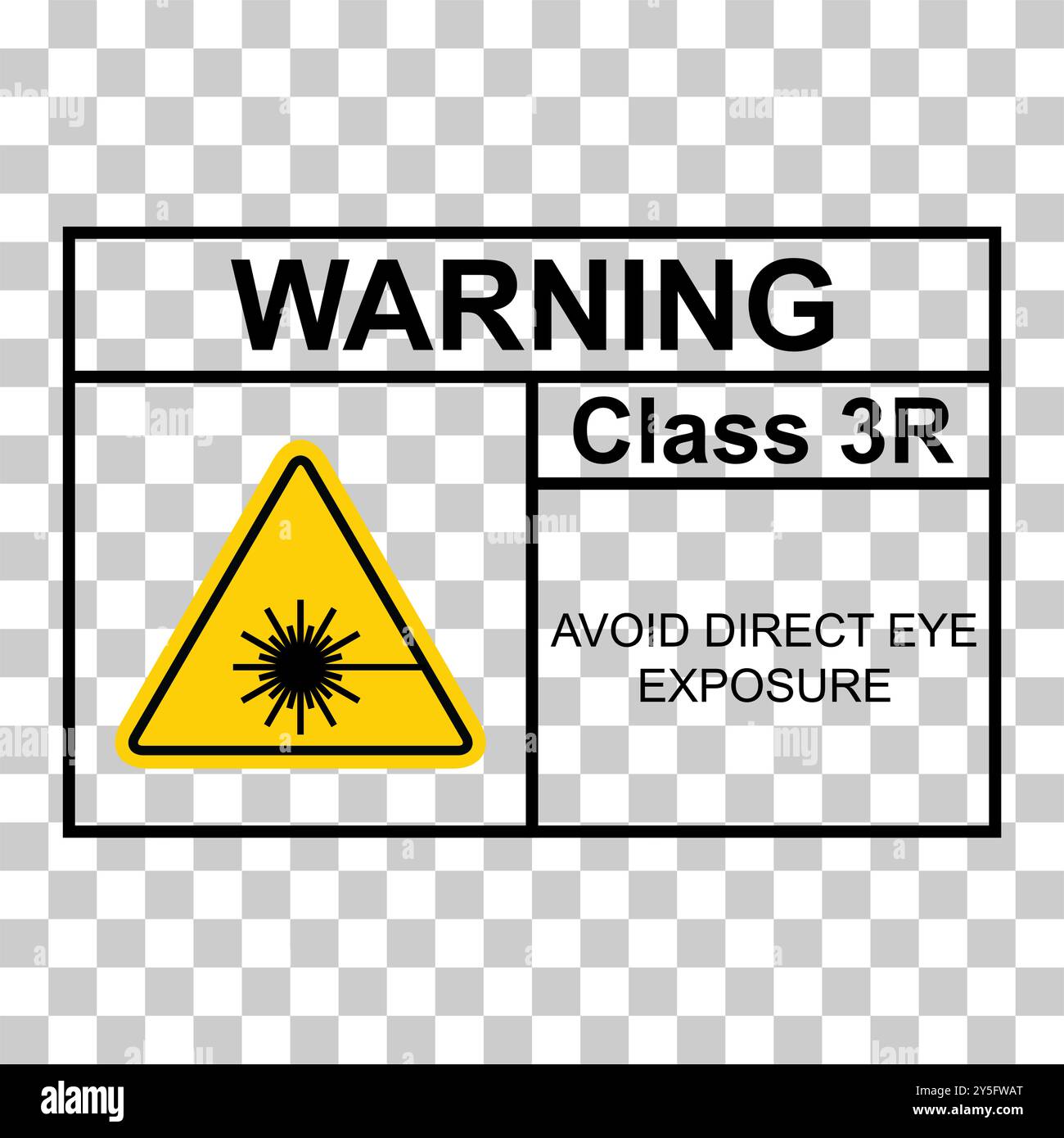 Laser radiation danger class 3R label icon, safety information symbol ...