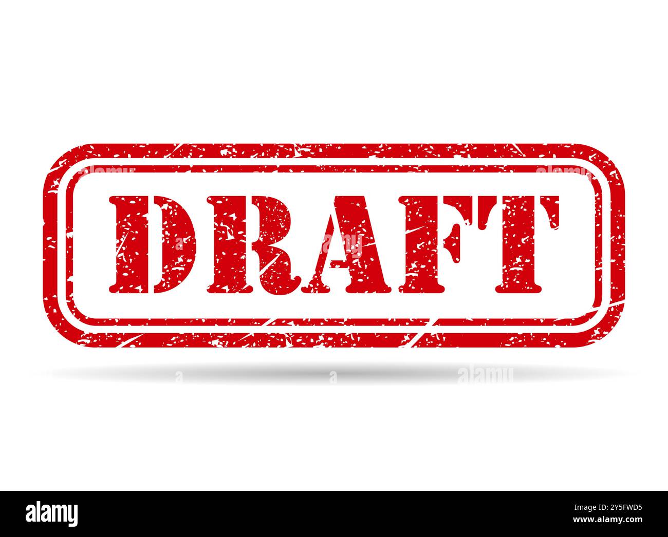 Draft stamp shadow symbol, label sticker sign button, text banner ...