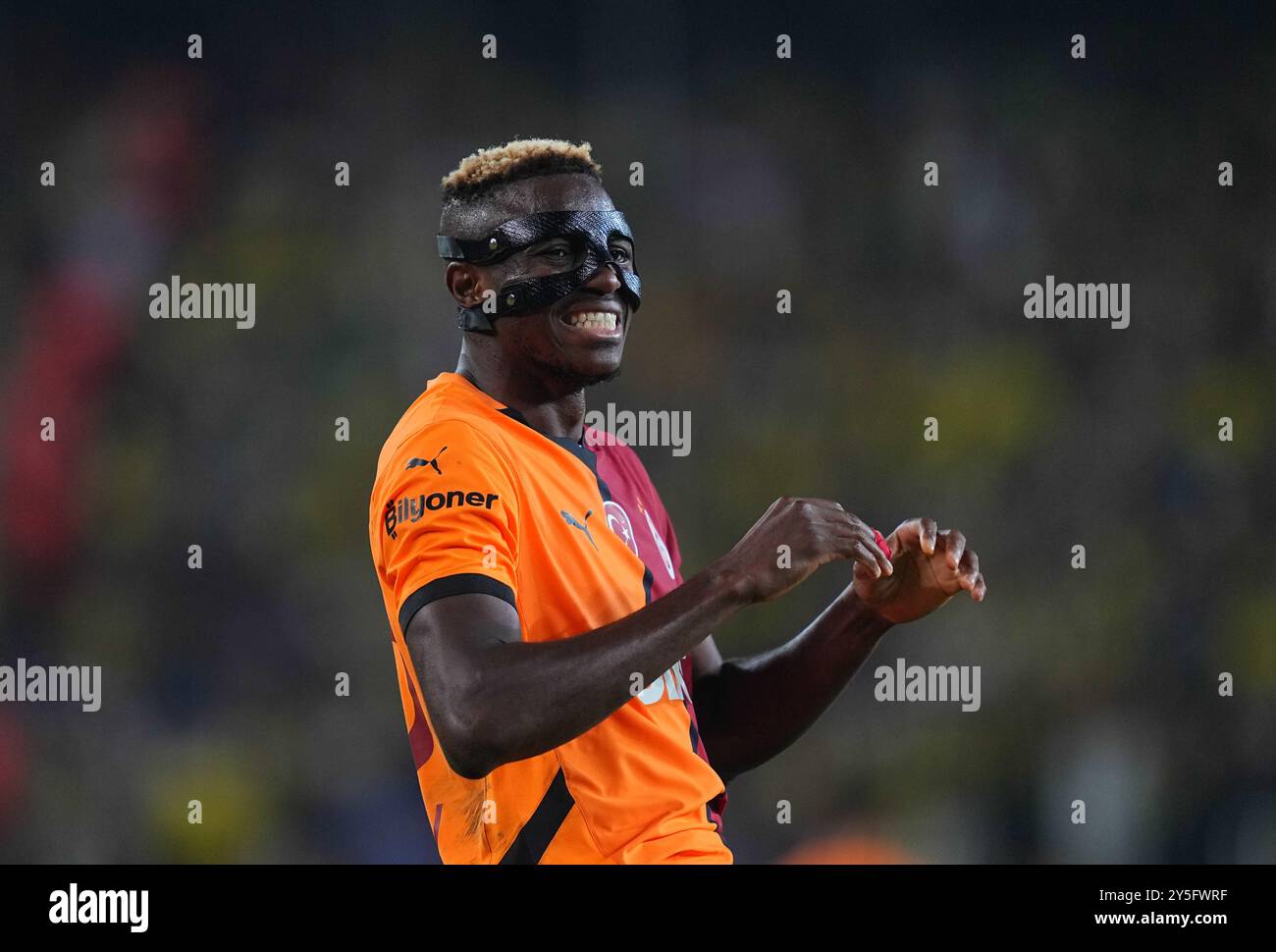 September 21 2024: Victor Osimhen of Galatasaray gestures during a ...