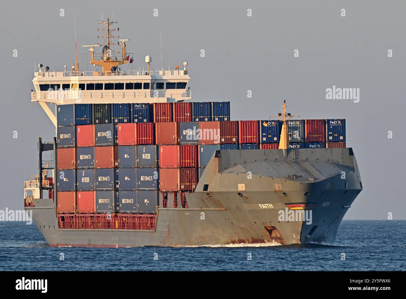 Containership FAITH at the Kiel Fjord Stock Photo - Alamy