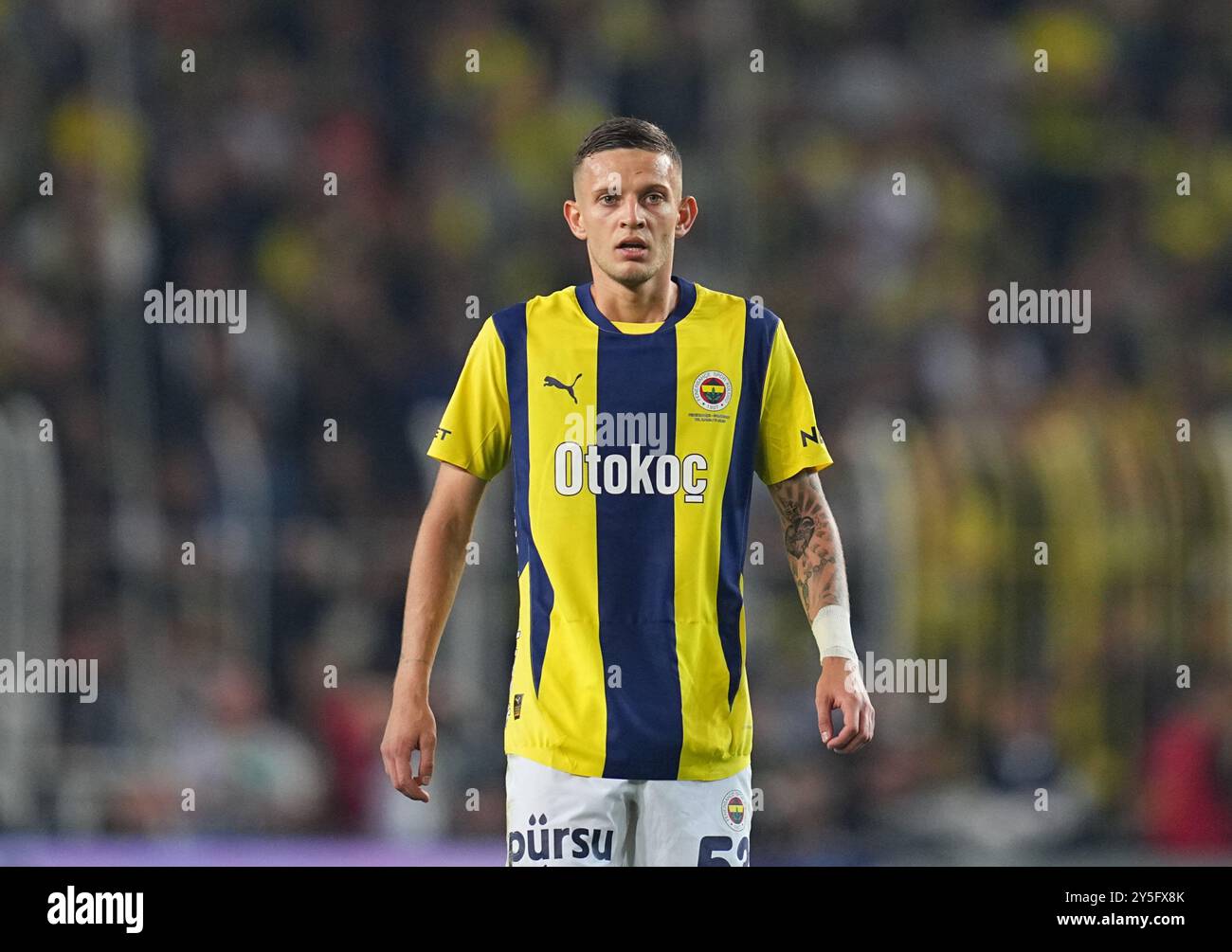 September 21 2024: Sebastian SzymaÅ„ski of Fenerbahce looks on during a ...